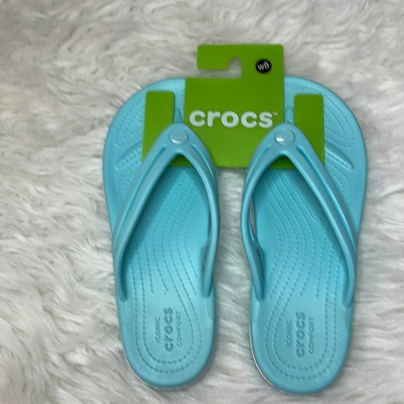 CROCS | Shoes | Crocs Baby Blue Flip Flops | Poshmark